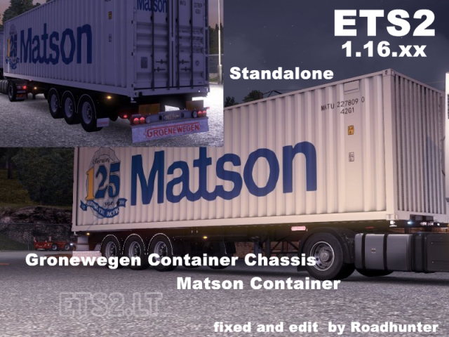 Groenewegen Chassi with Matson 40 feet Container | ETS2 mods