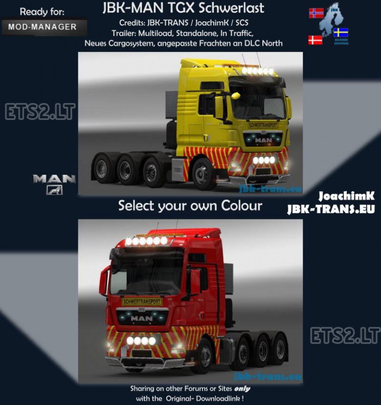 JBK MAN TGX Heavy Skin | ETS 2 mods