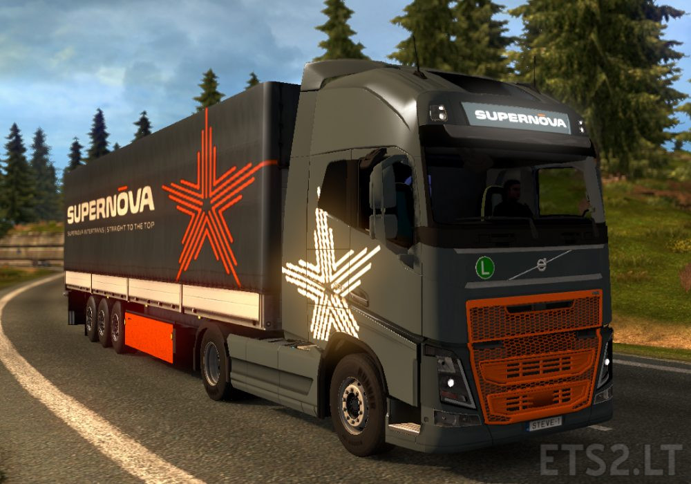 Supernova Intertrans Volvo fh 2013(Ohaha) skin&trailer | ETS2 mods