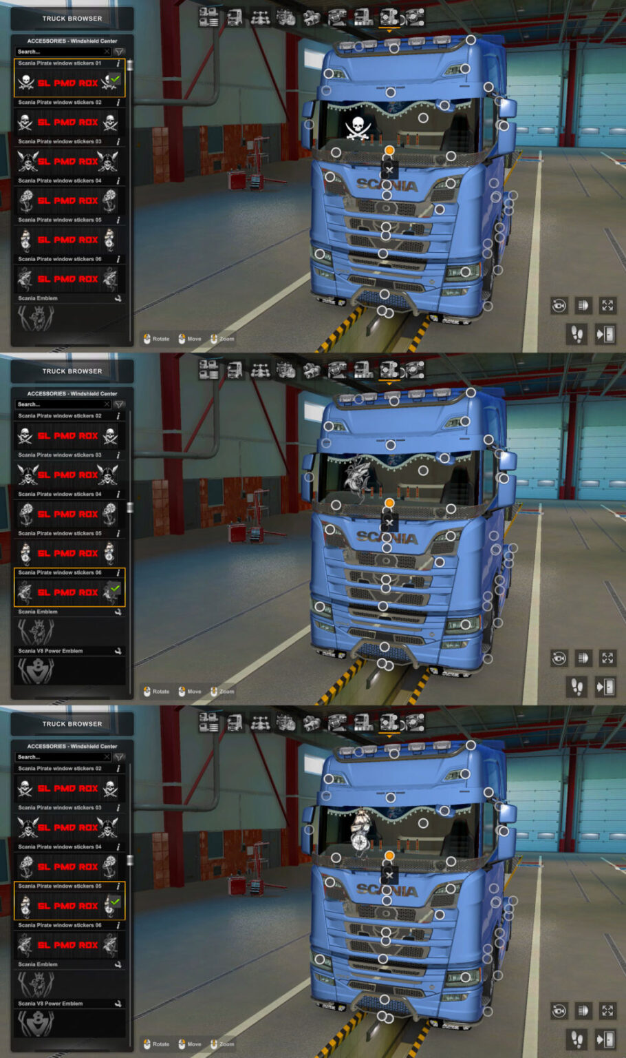 Scania Pirate window stickers | ETS 2 mods