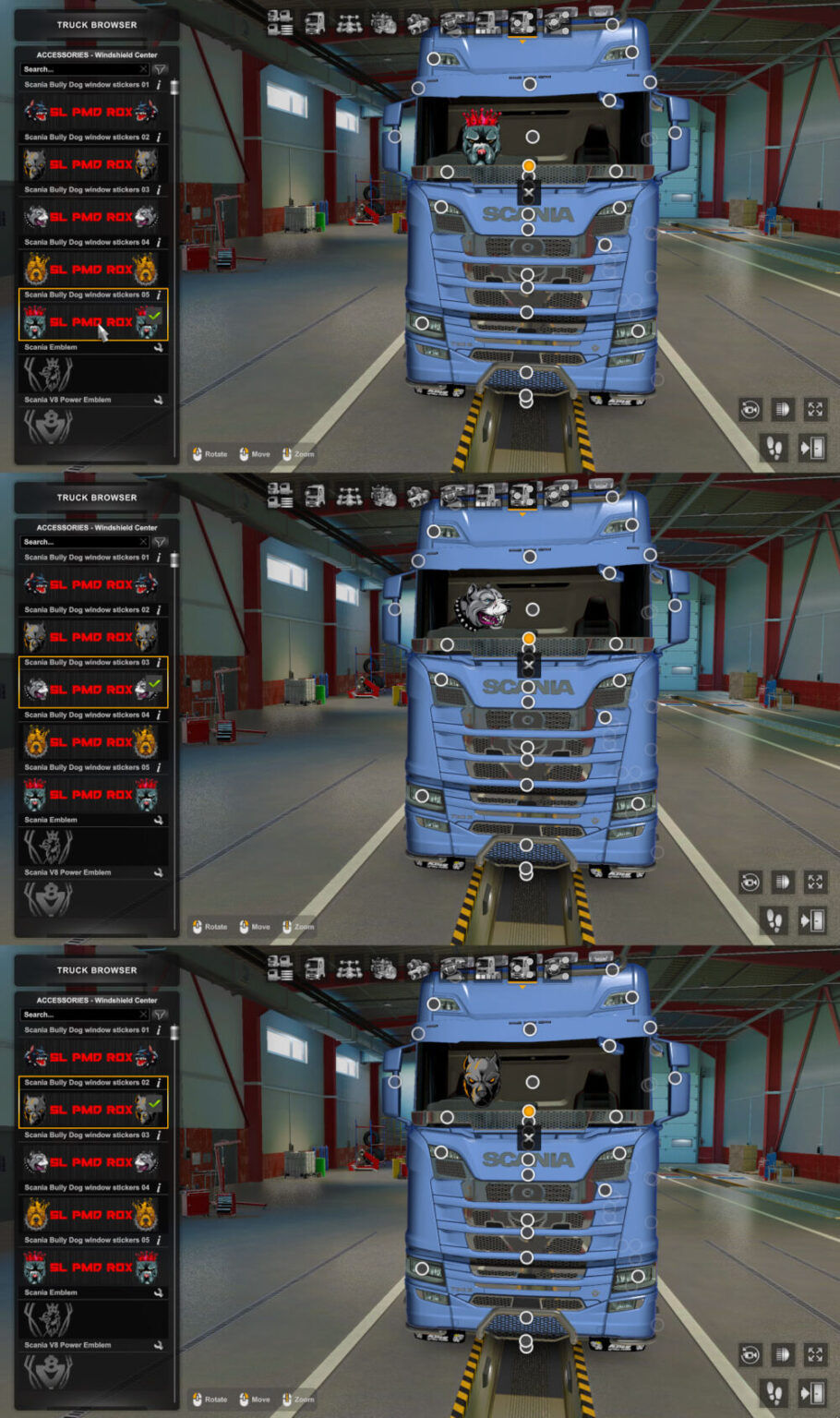 Scania Bully Dog window stickers | ETS2 mods