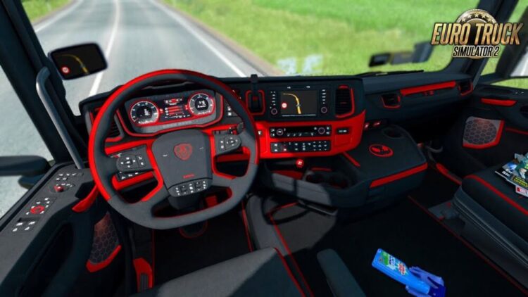 Scania S&R CMI Black – Red Devil Interior 1.48 | ETS 2 mods