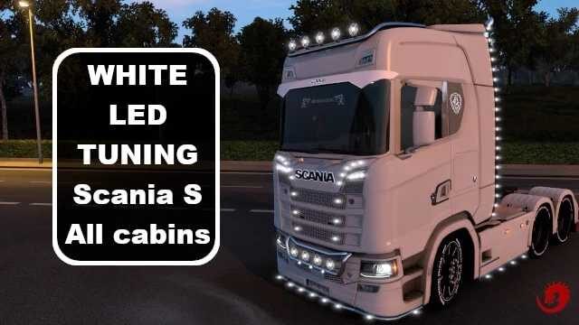 Scania S – White LED tuning All Cabins v6.0 | ETS 2 mods