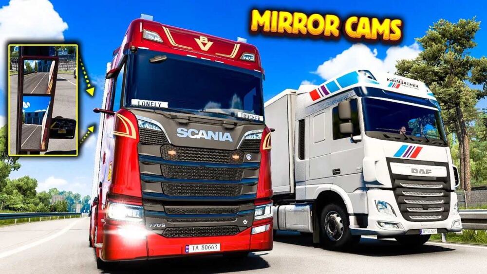 Mirror Cam All Truck v24.07.09 | ETS 2 mods