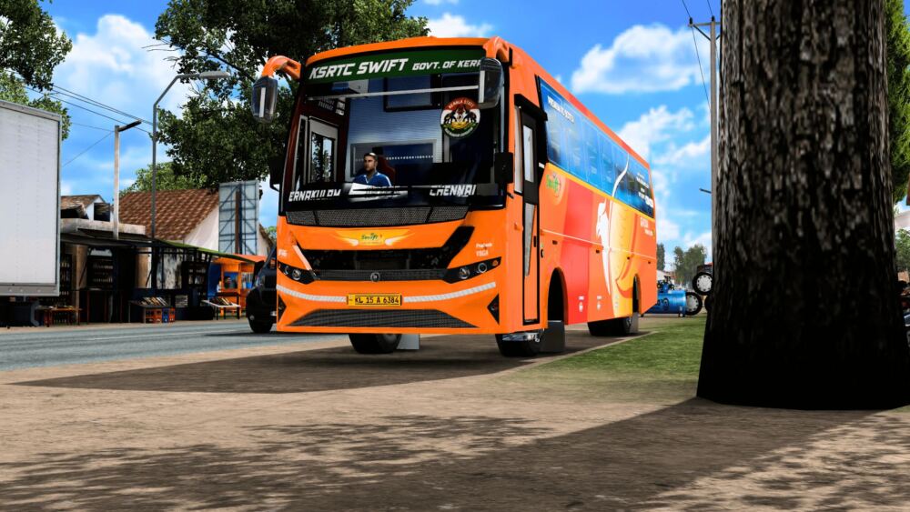 Indian KSRTC Swift Bus AC Seater Bus Mod By BIJU MON for V1.37 to V1.50 | ETS2 mods
