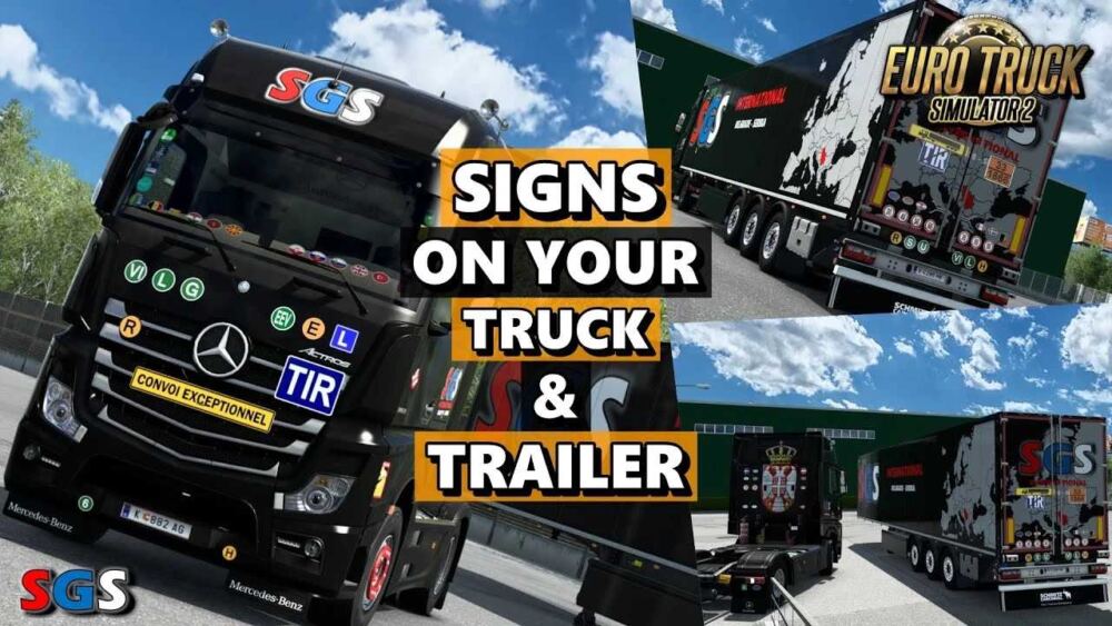 Signs on Your Truck and Trailer v1.0.5.50s [1.53] | ETS2 mods