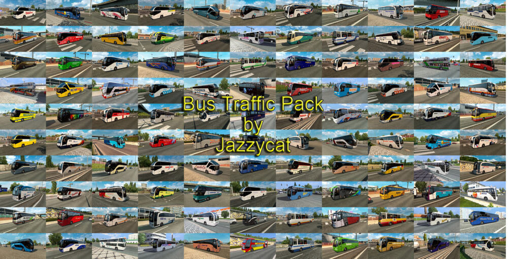 Bus Traffic Pack by Jazzycat v18.1.5 | ETS2 mods
