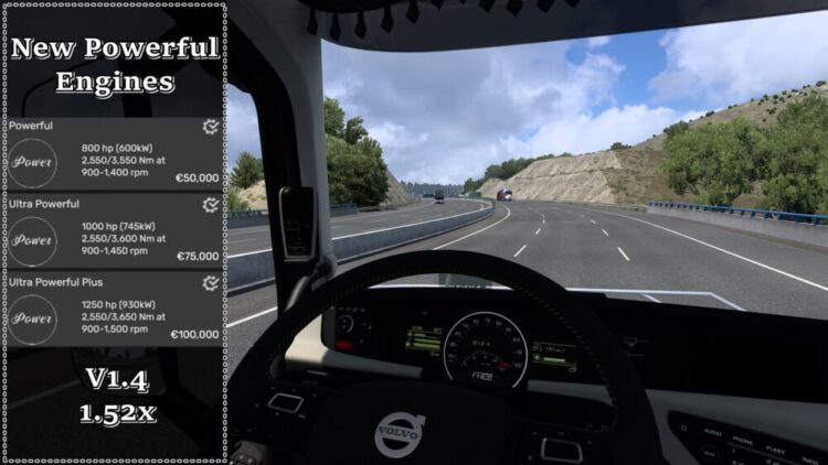 New Powerful Engines V1.4 [1.52x] | ETS 2 mods