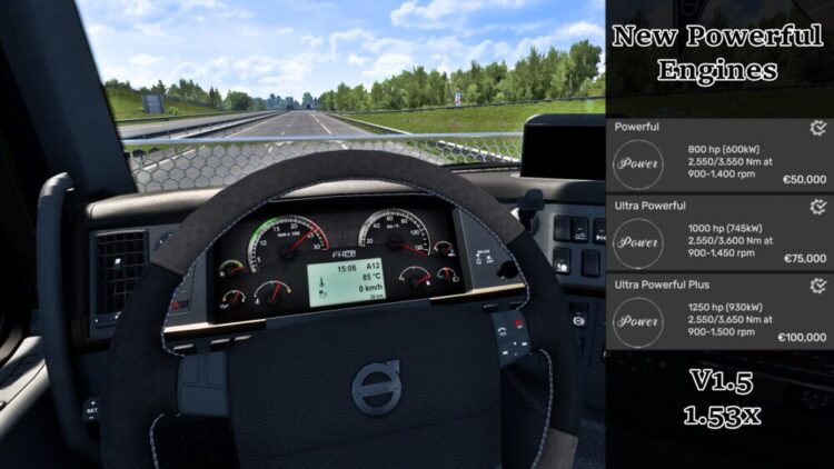 New Powerful Engines V1.5 [1.53x] | ETS 2 mods