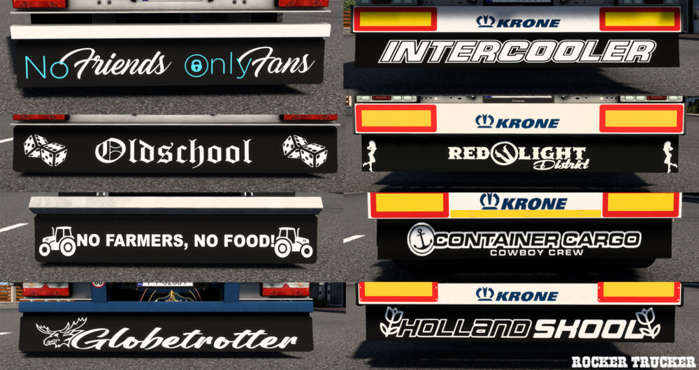 Mudflaps Pack for SCS Trailers v1.0 | ETS 2 mods