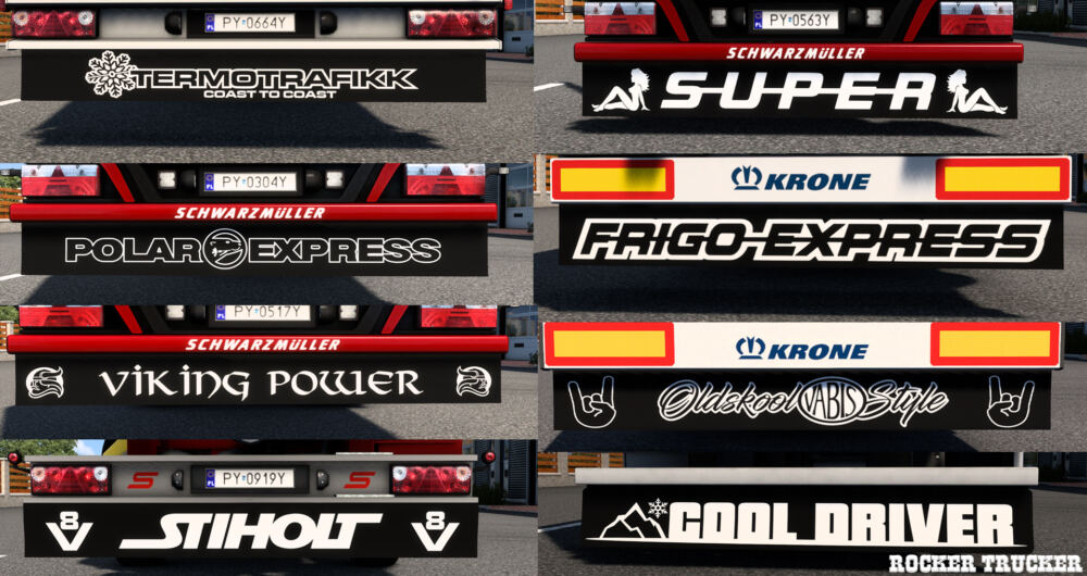 Mudflaps Pack for SCS Trailers v1.0 | ETS 2 mods