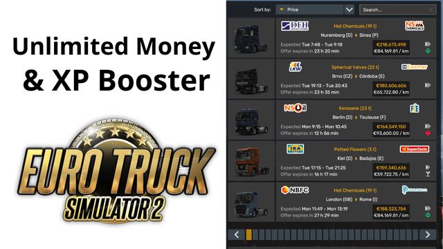 Unlimited Money & XP Booster v2.0 | ETS2 mods