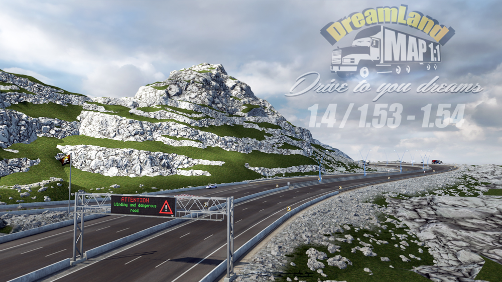 [ETS 2] DreamLand Map v1.4 / 1.53 – 1.54 | 1:1 Scale | ETS 2 mods
