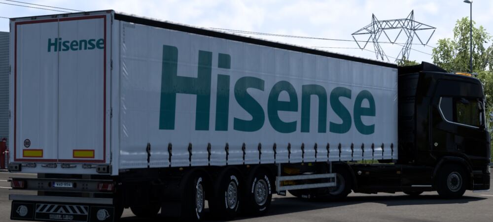 Hisense trailer mod ETS2 (SCS box trailer) | ETS 2 mods