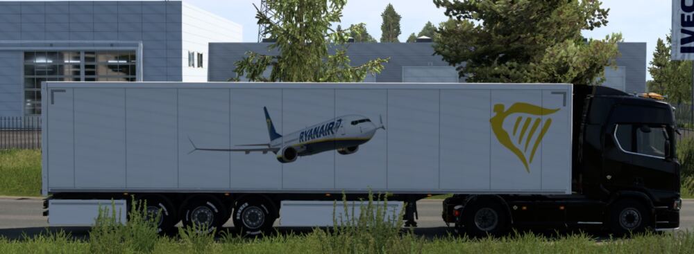 RyanAir trailer mod ETS2 (SCS DryVan box trailer) | ETS2 mods