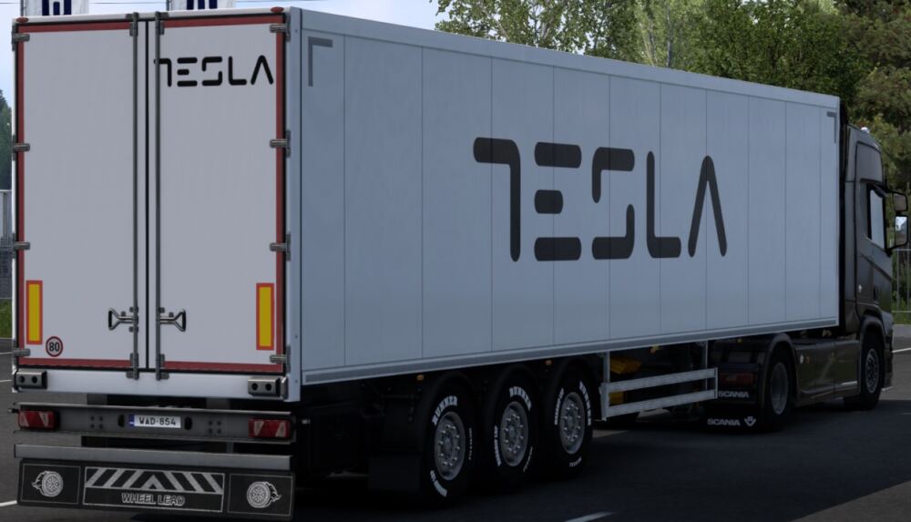 Tesla trailer mod ETS2 (SCS box trailer) | ETS2 mods