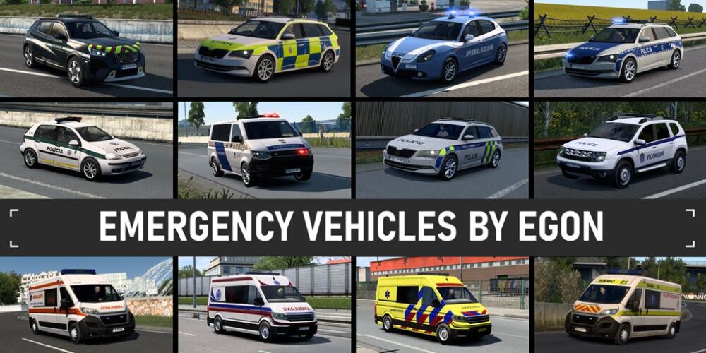 Emergency vehicles by Egon v1.0 | ETS 2 mods
