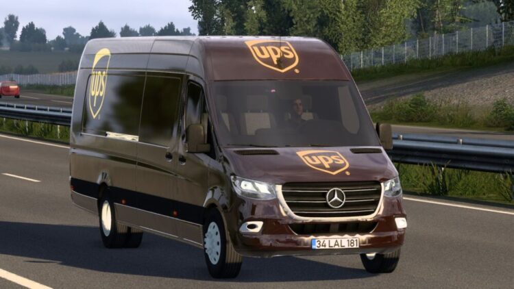 UPS MERCEDES-BENZ SPRINTER TRZPRO ETS2 BY RODONITCHO MODS 1.0 1.54 23 04 2025 | ETS 2 mods
