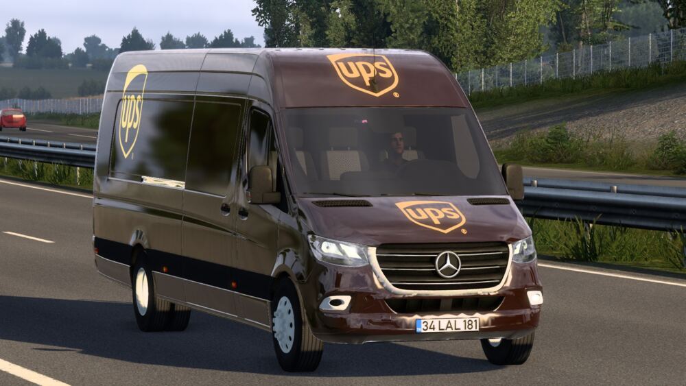UPS MERCEDES-BENZ SPRINTER TRZPRO ETS2 BY RODONITCHO MODS 1.0 1.54 23 04 2025 | ETS 2 mods