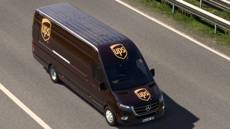 UPS MERCEDES-BENZ SPRINTER TRZPRO ETS2 BY RODONITCHO MODS 1.0 1.54 23 04 2025 | ETS 2 mods