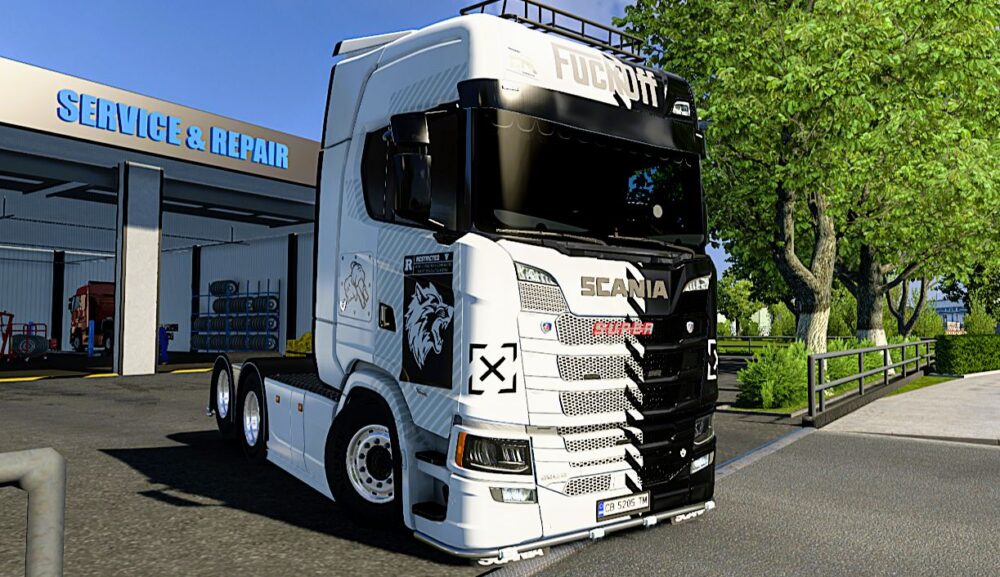 Scania Black X White - oyunmoduindir.net