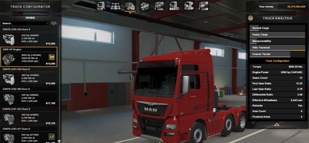 2000HP Engine For All Trucks | ETS 2 mods