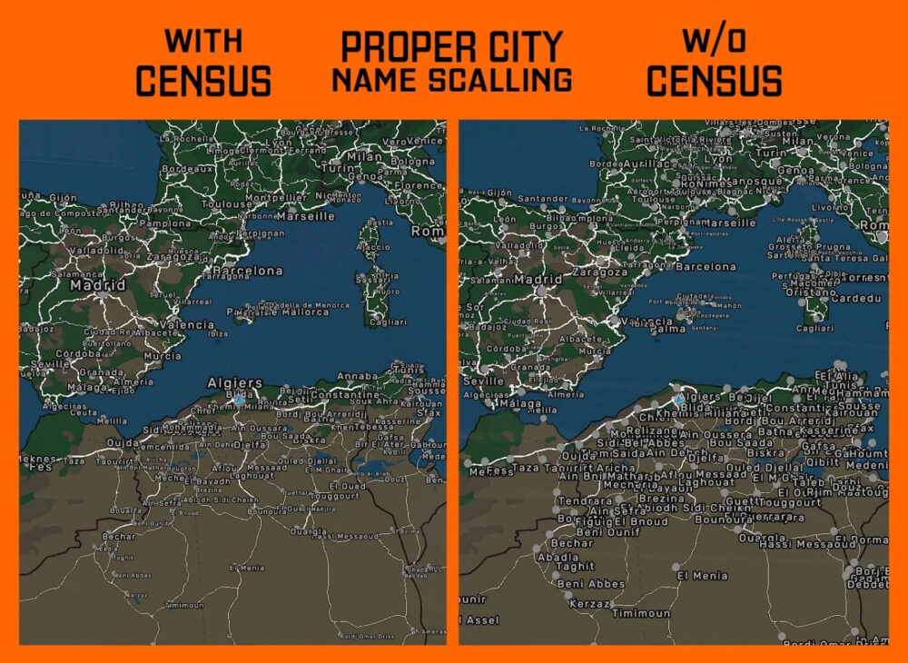 Census (ProMods+RoExtended) based v1.0 | ETS 2 mods