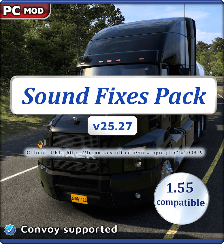 Sound Fixes Pack v25.27 for 1.55 open beta only | ETS 2 mods