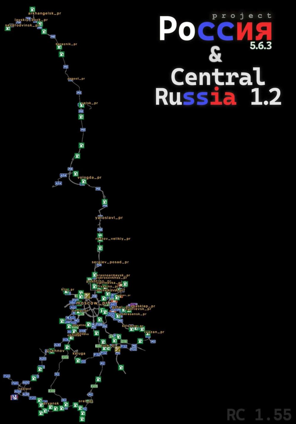Project Russia v5.6.3 & Central Russia v1.2 FIX (1.55) | ETS 2 mods