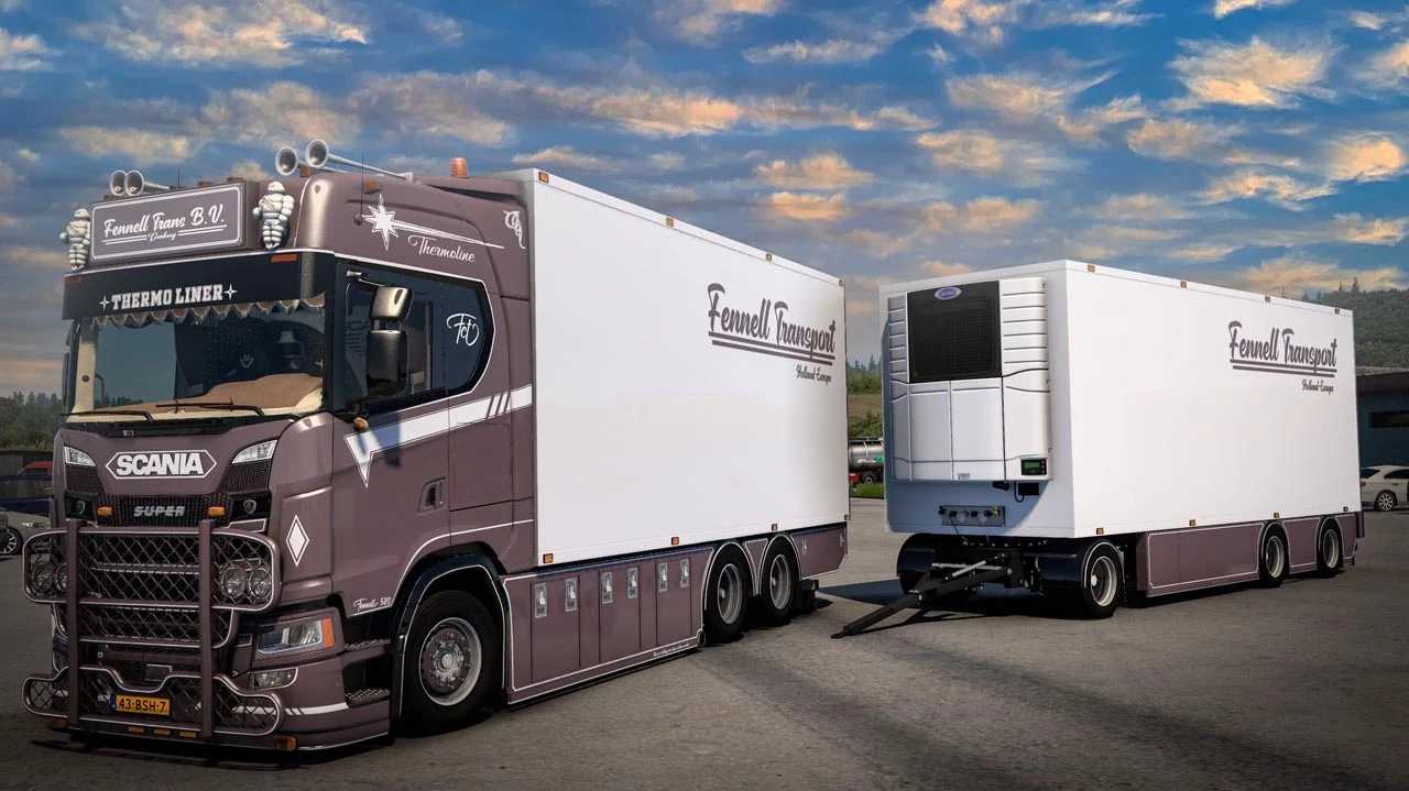 Scania NG S580 V8 Thermo Line Tandem + Trailer v3.0 (1.55) | ETS 2 mods