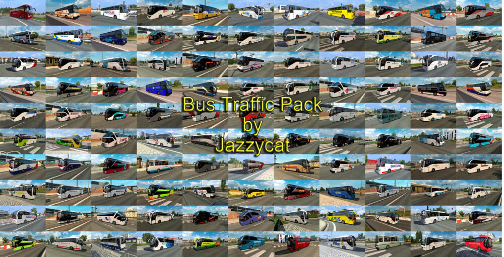 Bus Traffic Pack by Jazzycat v18.1.9 | ETS 2 mods