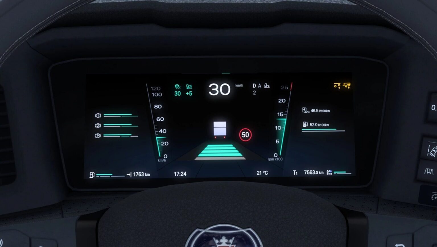 Realistic Scania SmartDash v1.59 | ETS 2 mods