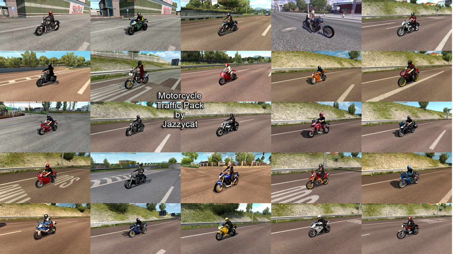 Motorcycle Traffic Pack by Jazzycat v6.5.17 | ETS 2 mods